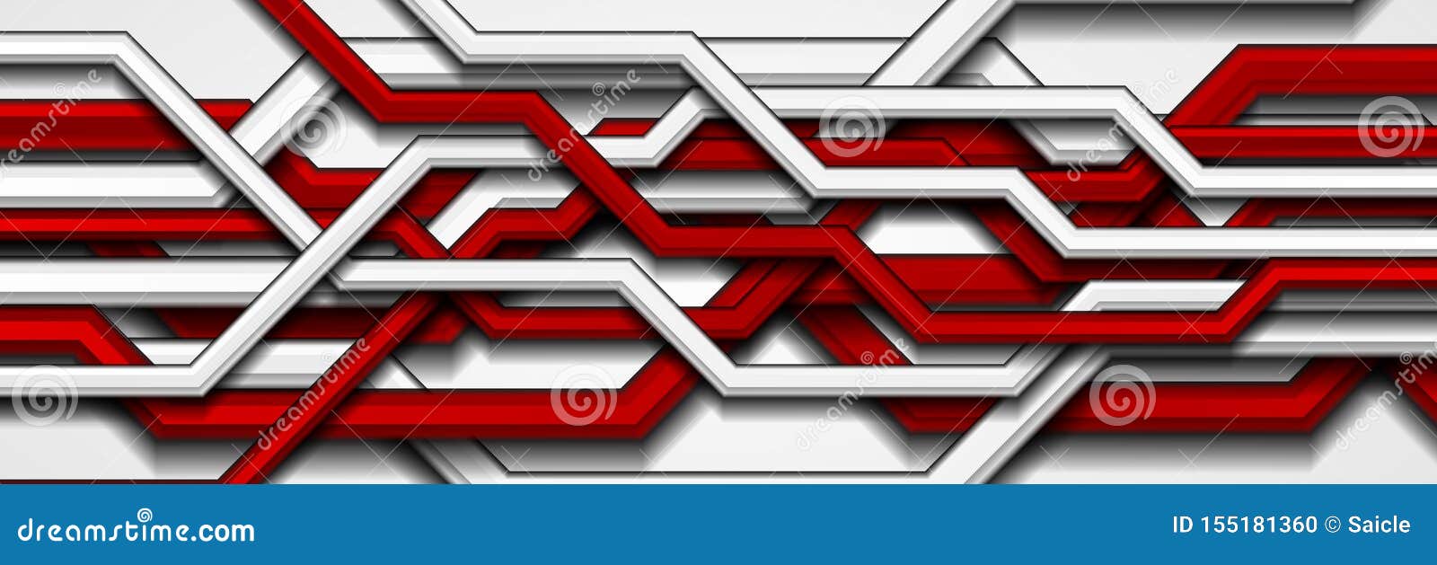 Red and Grey Stripes Abstract Tech Geometric Background Banner Stock ...