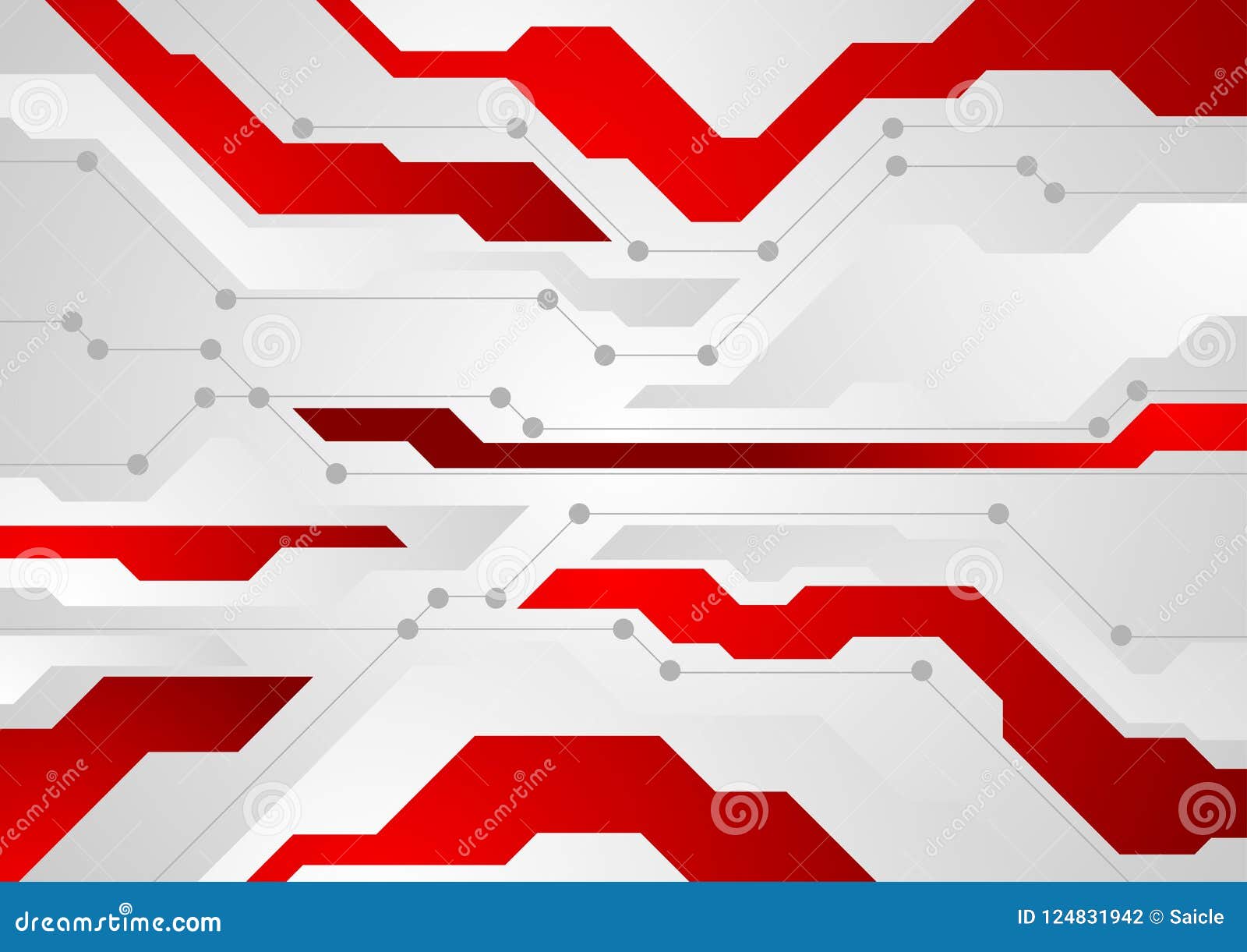 Red and Grey Abstract Technology Background Stock Vector - Illustration ...