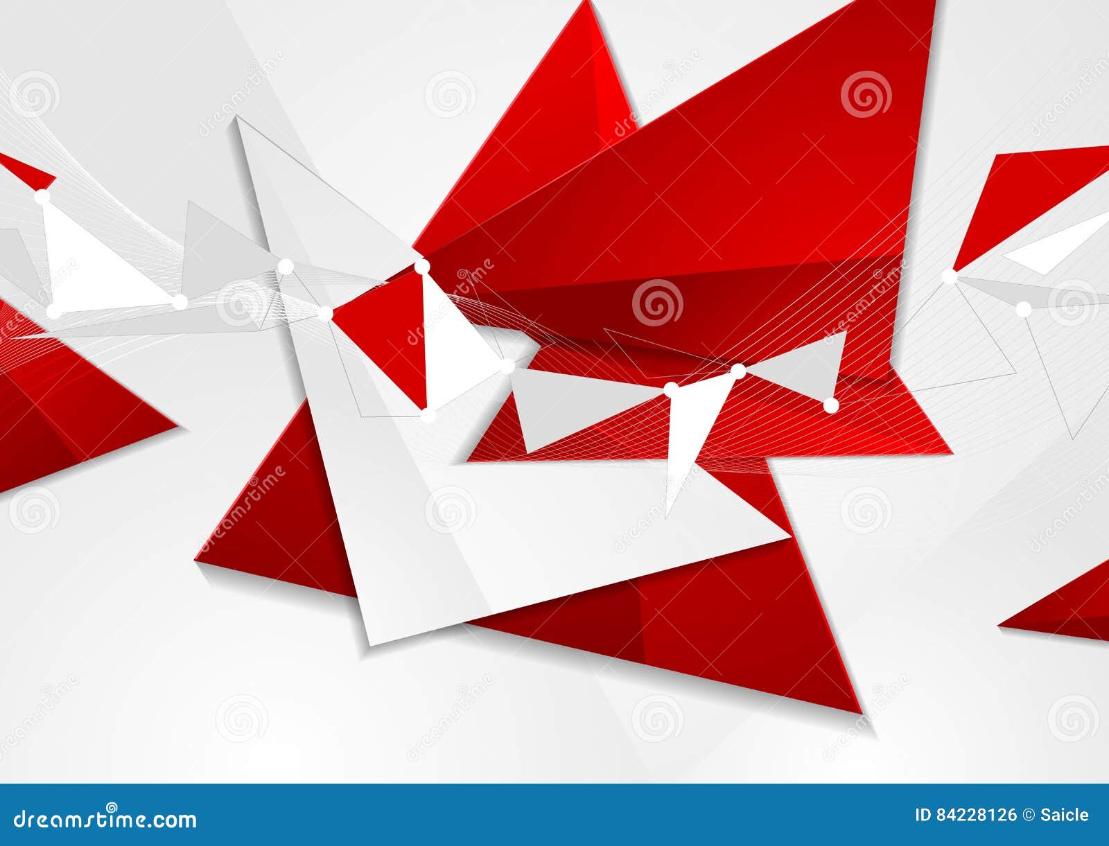 Red Grey Abstract Technology Low Poly Design Stock Vector ...