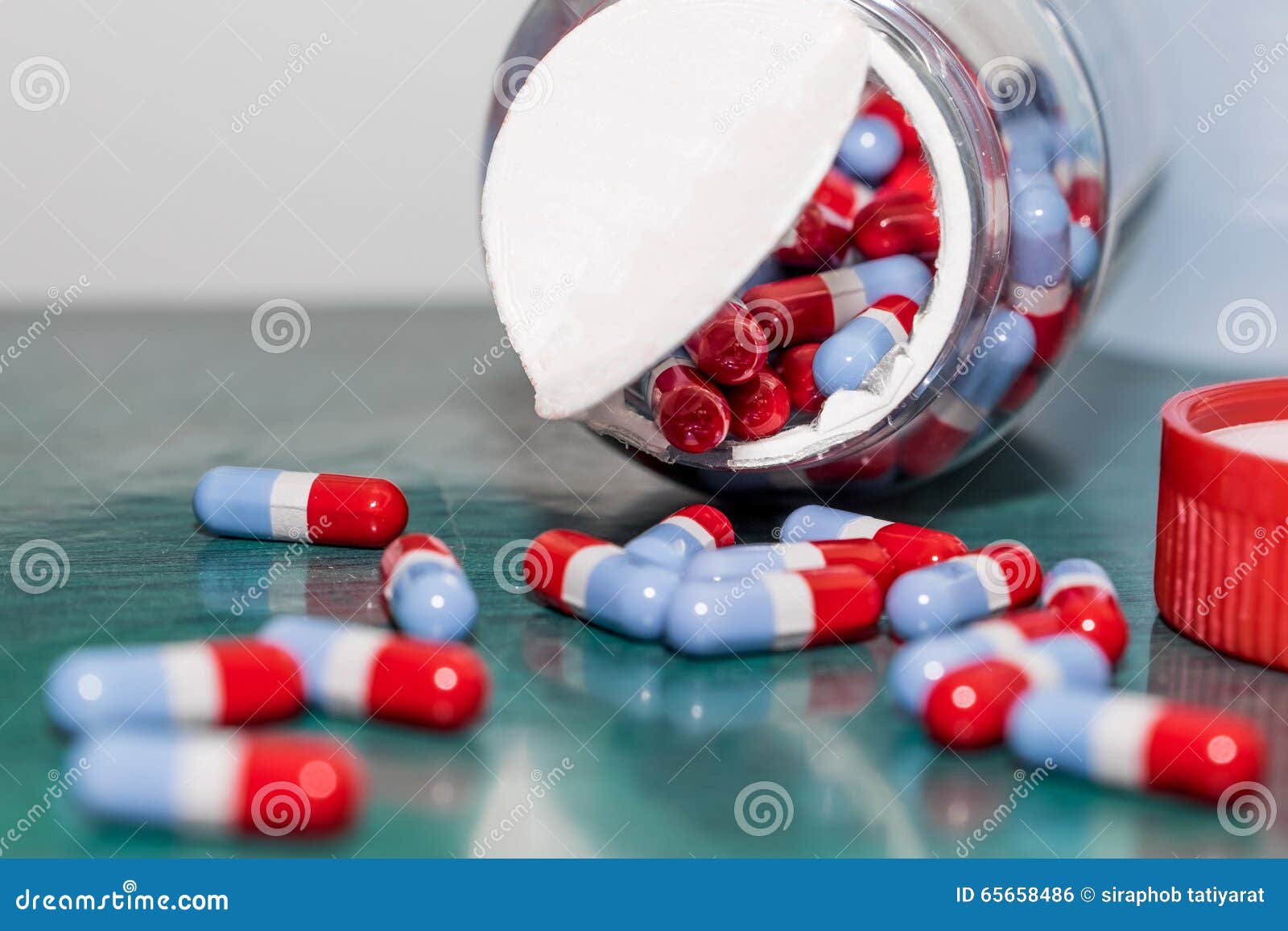 Red grey Blue pills stock photo. Image of treatment, healthy - 65658486