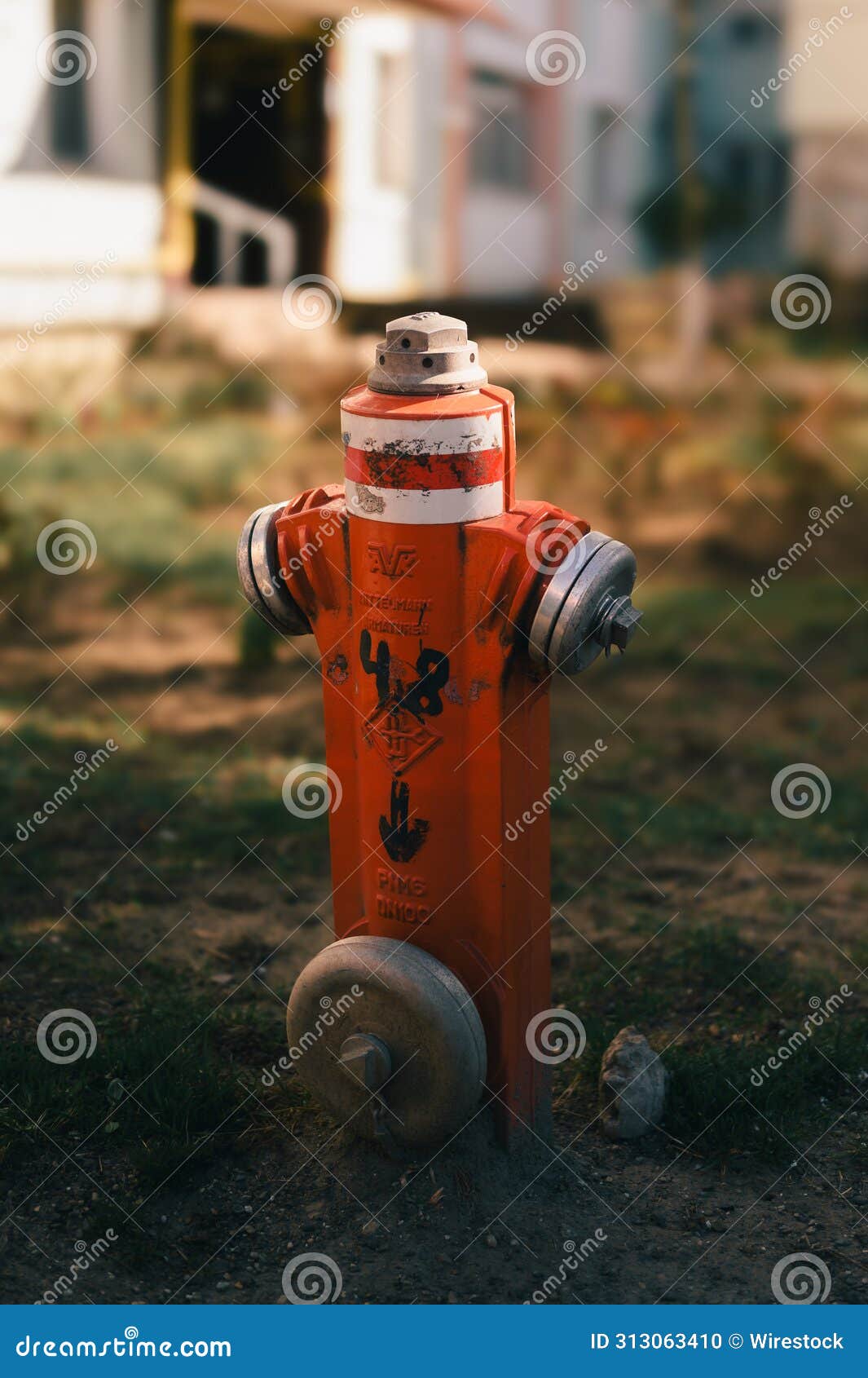 The Fire Hydrant is Red and Grey in Color, Stock Photo - Image of ...