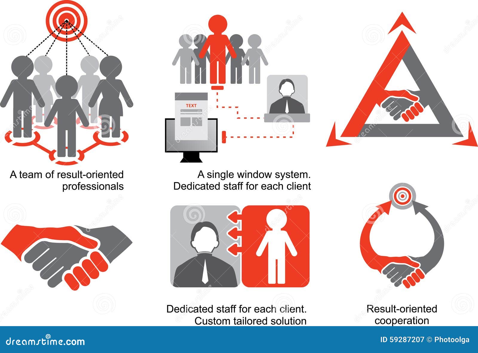 Red-grey Logistics Icons. Delivering Cargo. Telematics Icons Cartoon ...