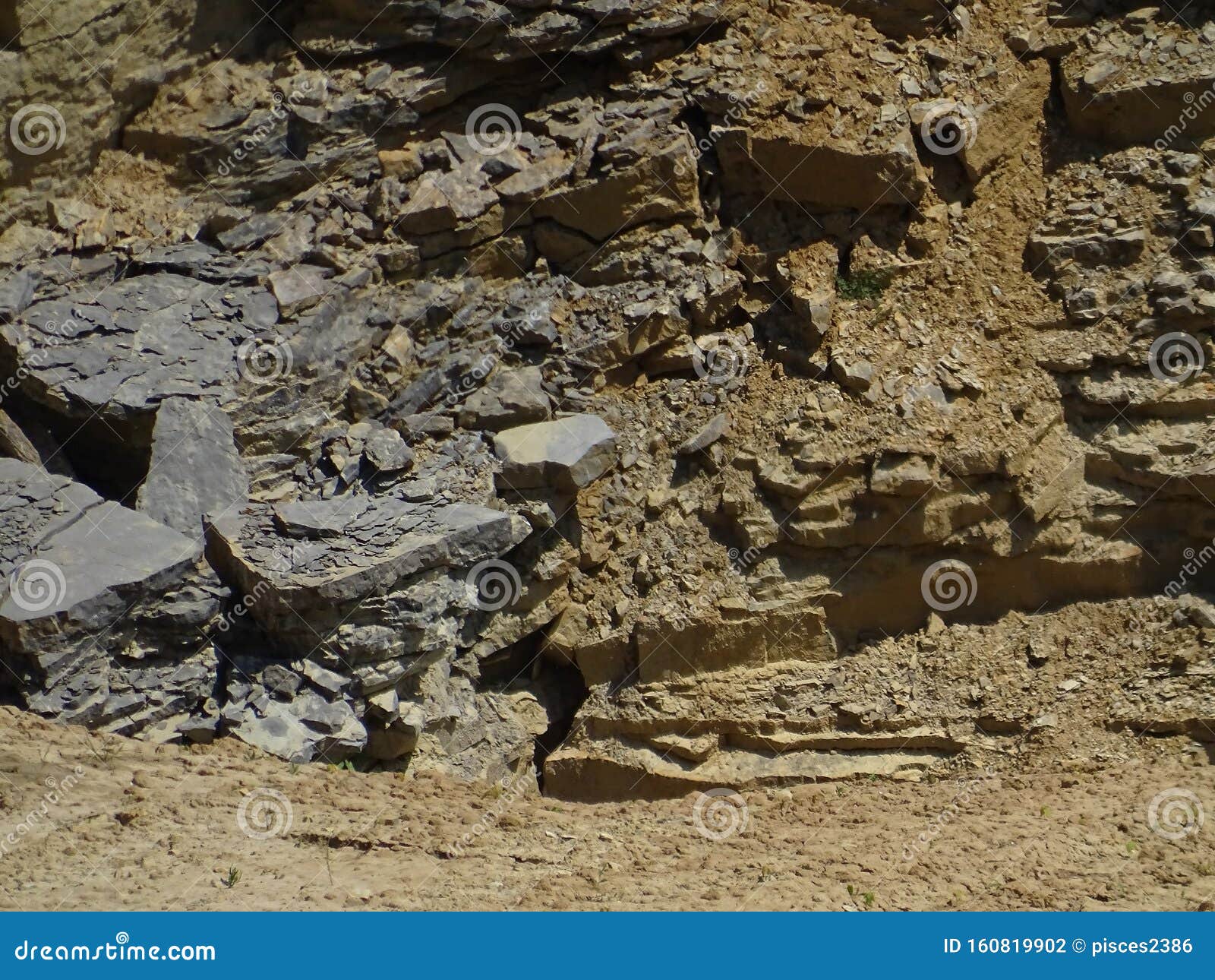 Red and Grey Sediment in Limestone Quarry Stock Photo - Image of heavy ...