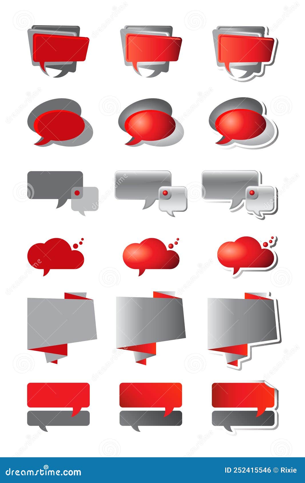 Red and Grey Speech Bubbles Stock Vector - Illustration of dialog ...