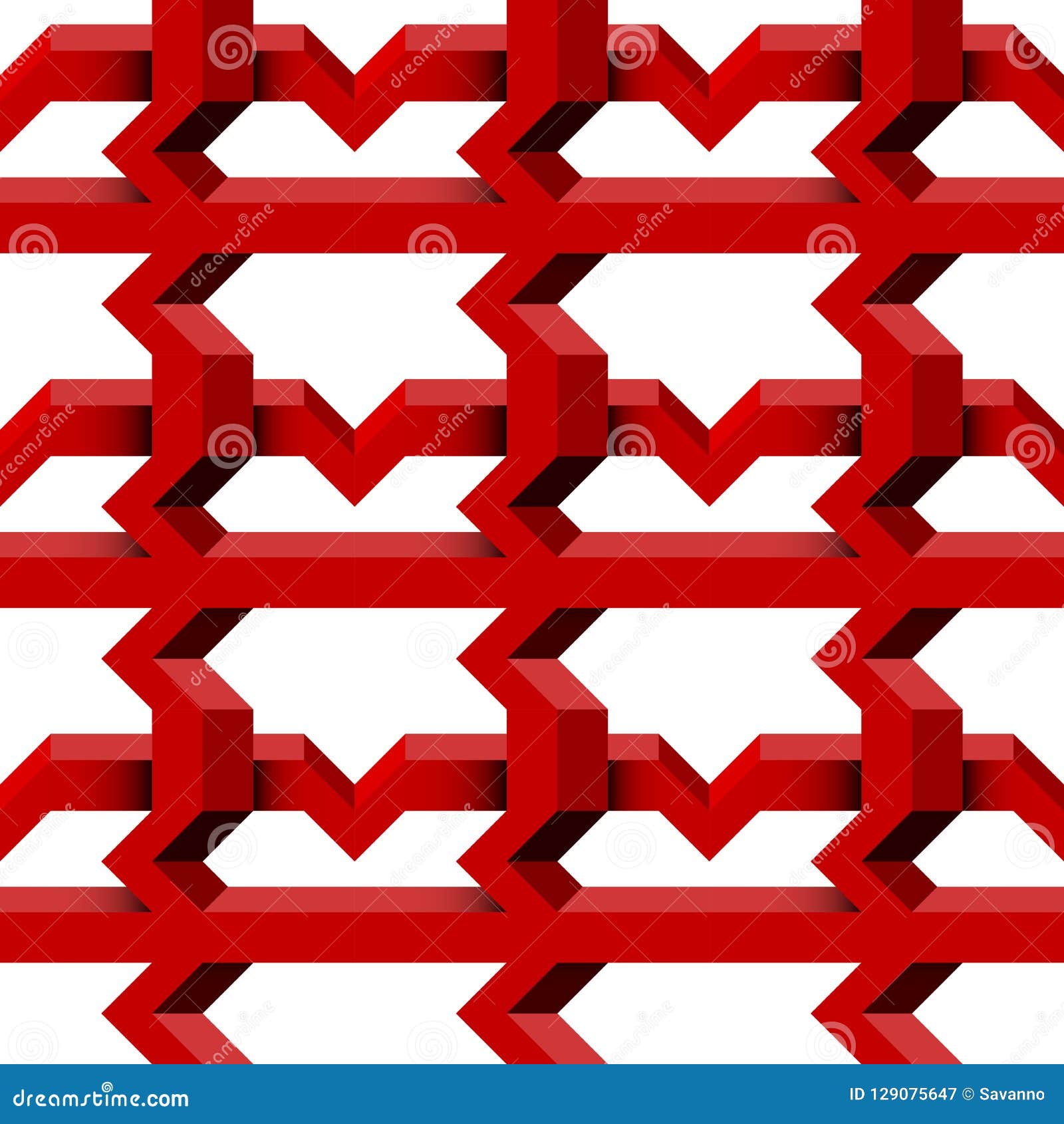 Red Grid. Abstract Seamless Geometric 3d Pattern Stock Vector ...