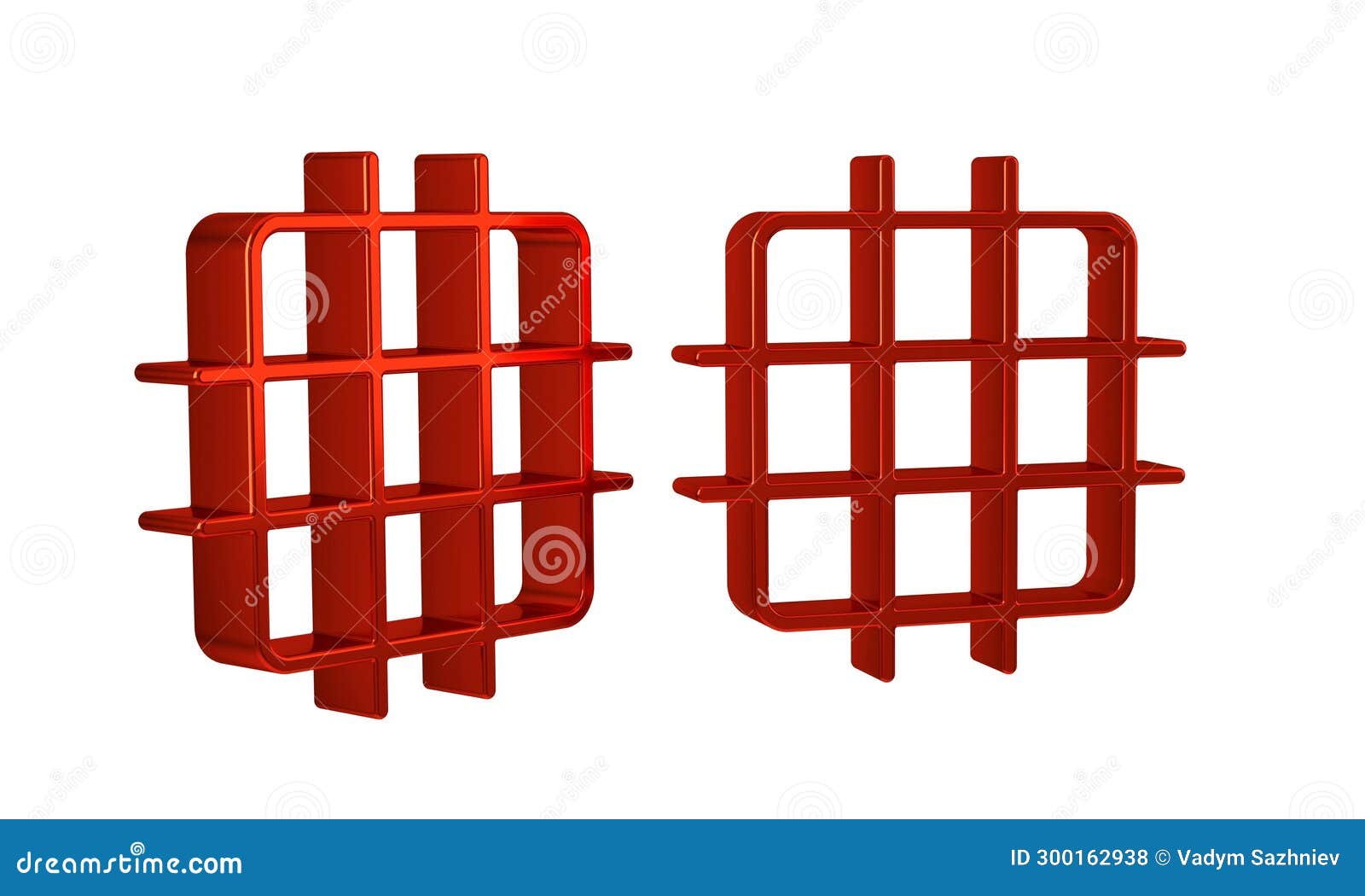 Red Grid Graph Paper Icon Isolated on Transparent Background. Stock ...