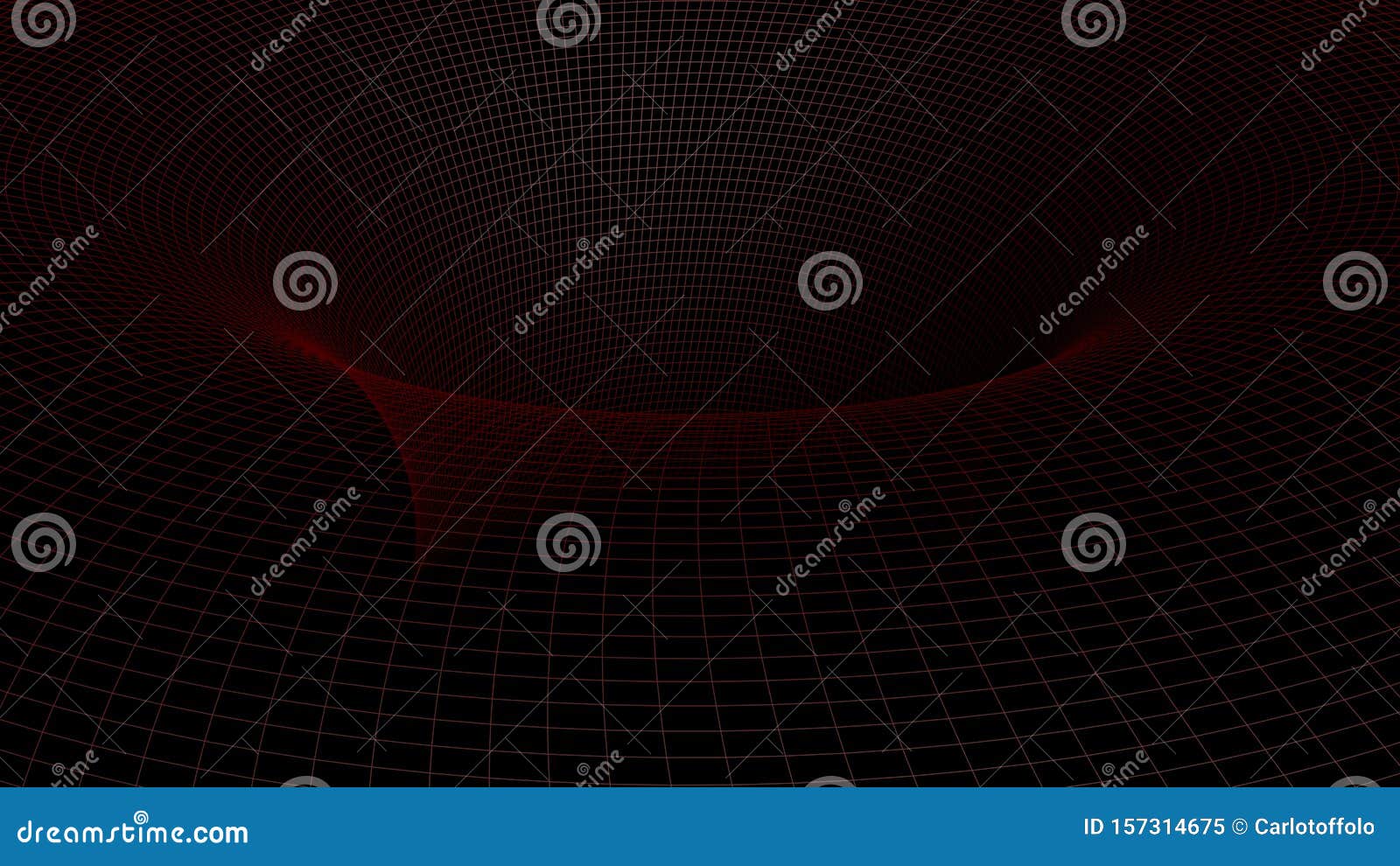 Red Grid Mathematical Surface on Black Background - 3D Rendering ...