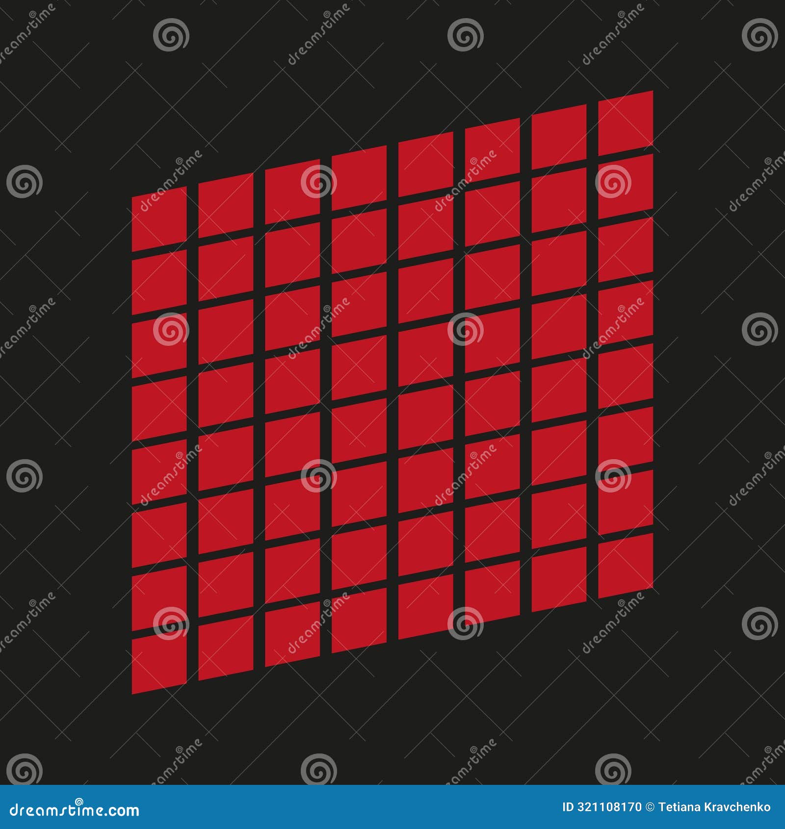 Red Grid Pattern. Tilted Red Squares. Black Background Vector ...