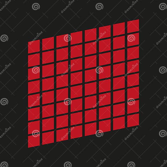 Red Grid Pattern. Tilted Red Squares. Black Background Vector ...