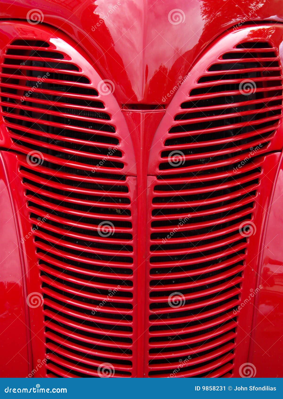 Red Grill stock image. Image of 1938, metal, cabriolet - 9858231