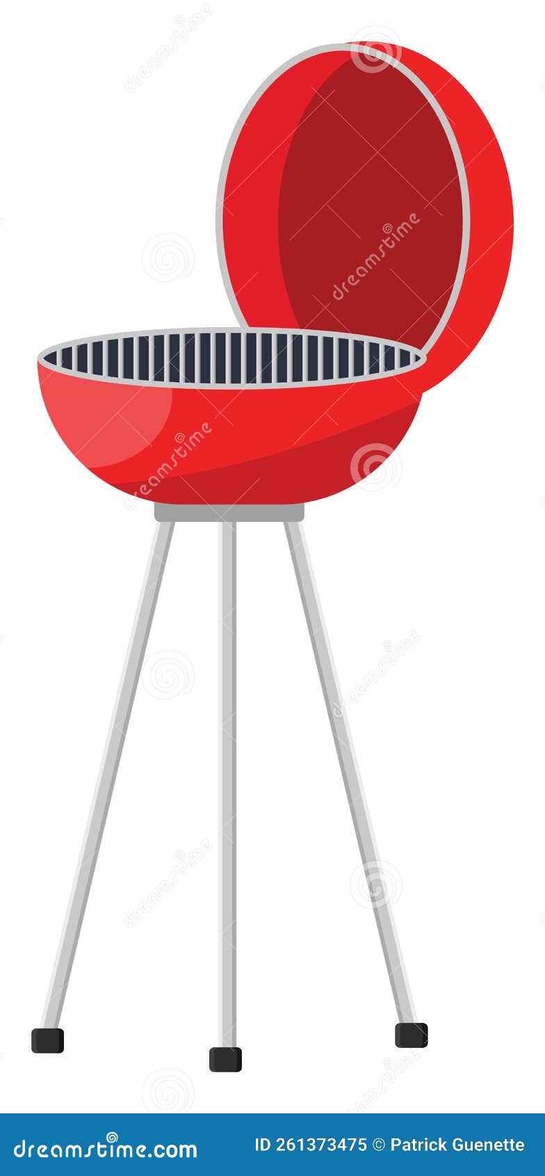 Red grill, icon stock vector. Illustration of fresh - 261373475