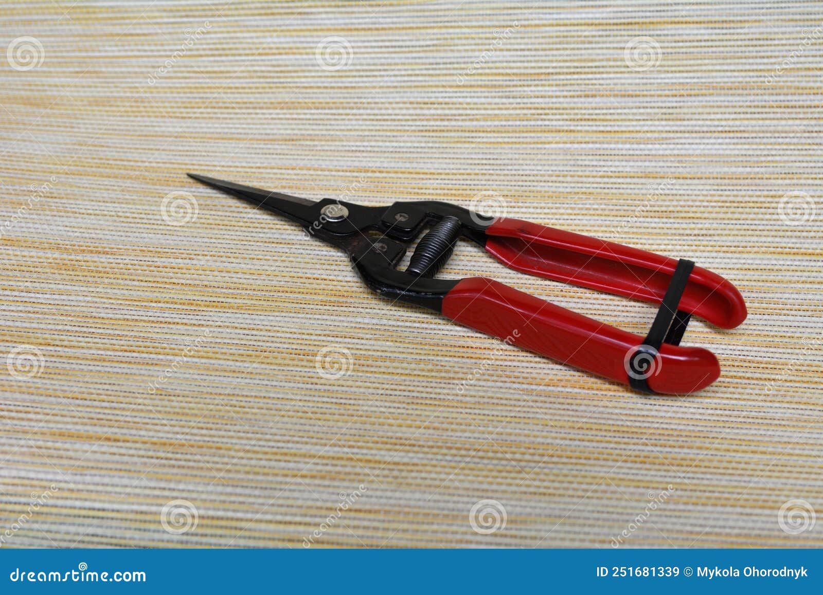 Red grip pruning shears stock image. Image of plastic - 251681339
