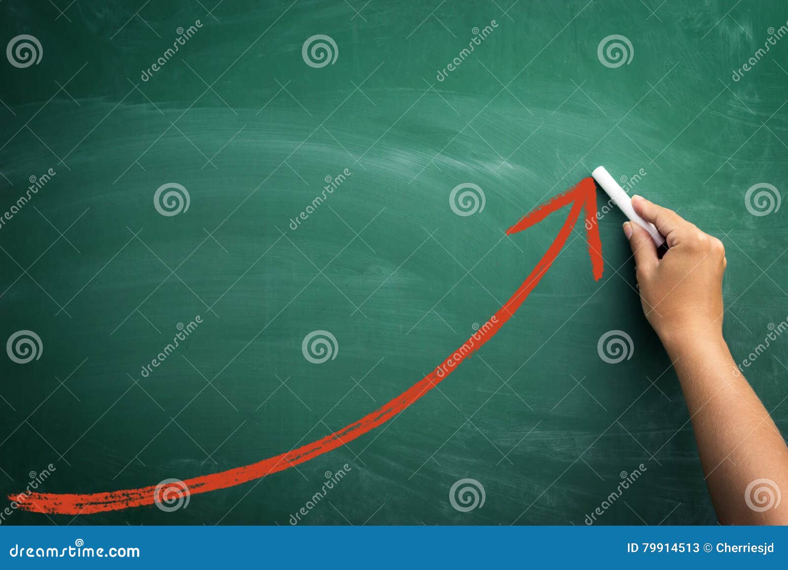 Red Growing Arrow on Blackboard Stock Image - Image of concept, drawing ...
