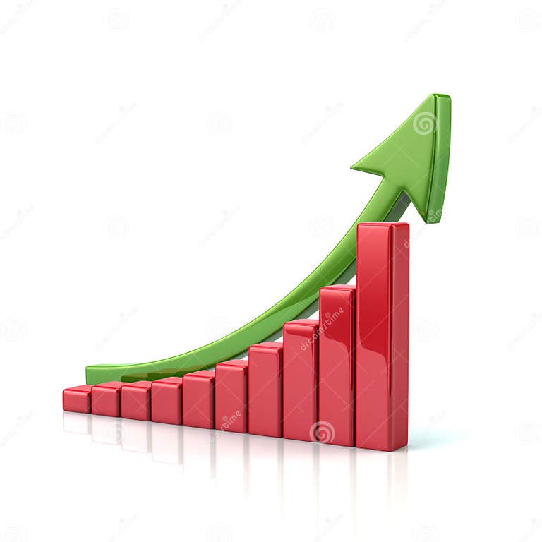 Red growing graph icon stock illustration. Illustration of marketing ...