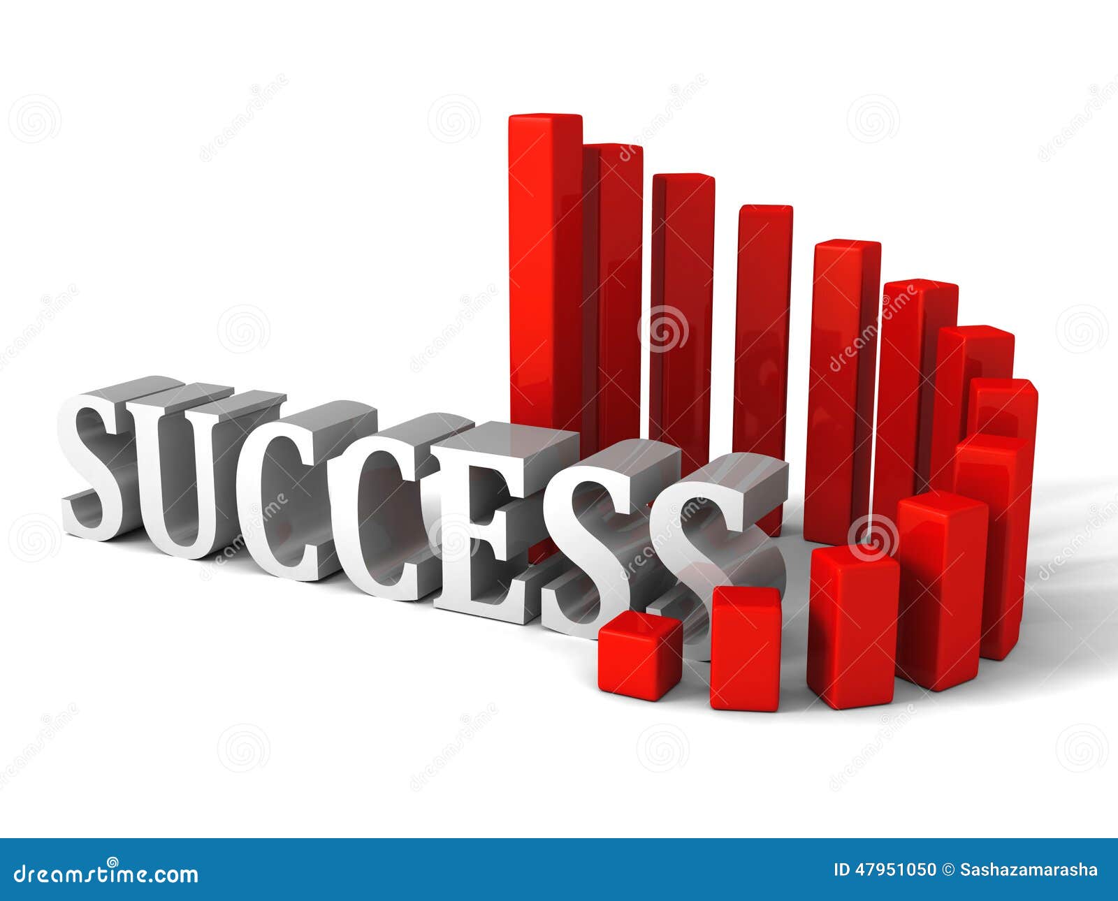 Red Growing Round SUCCESS Bar Chart Graph on White Background Stock ...