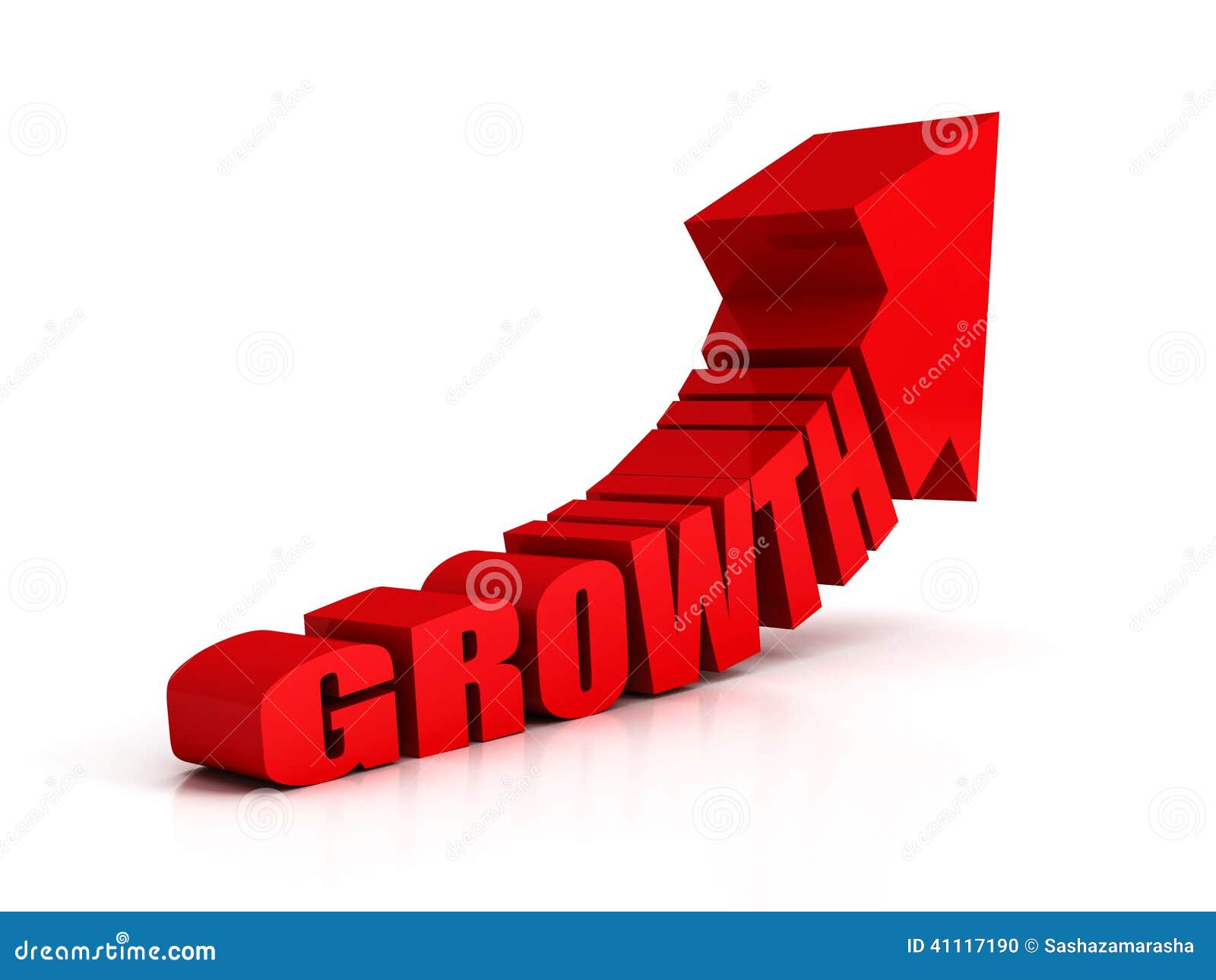 Red Growth Text Arrow On White Background Stock Illustration - Image ...