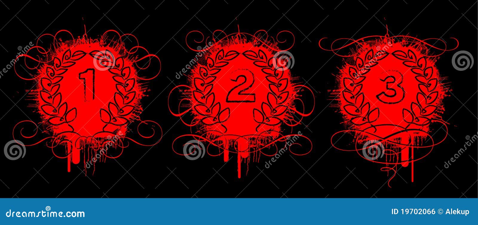 Red grunge laurel wreaths stock vector. Illustration of olive - 19702066