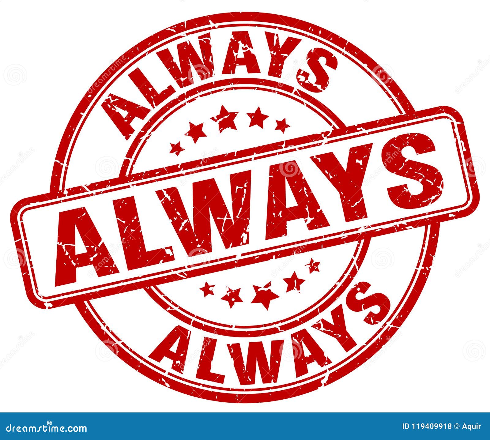 Always red stamp stock vector. Illustration of round - 119409918