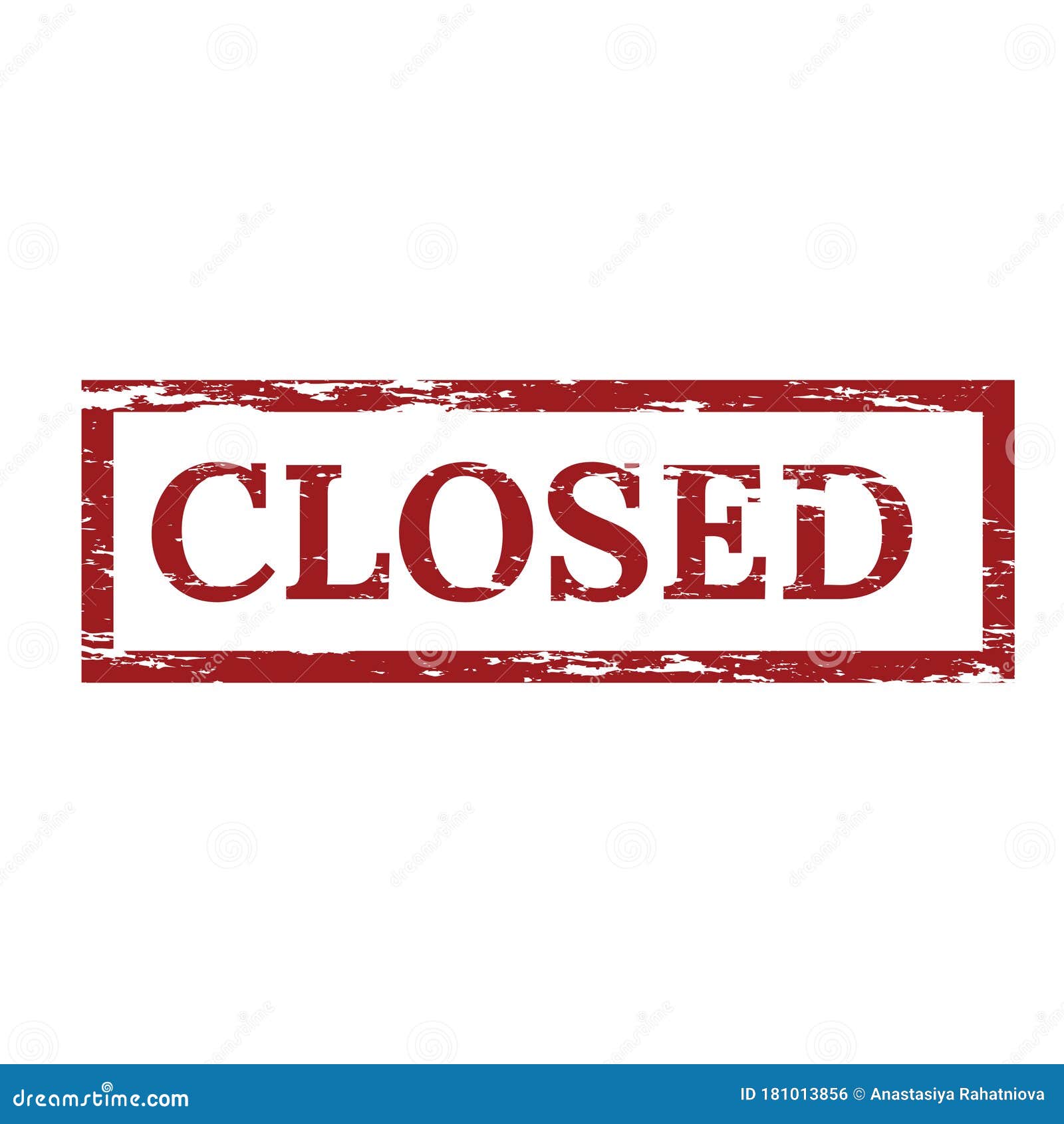 Red Grunge Rubber Stamp with Text Closed, Watermark Stock Vector ...