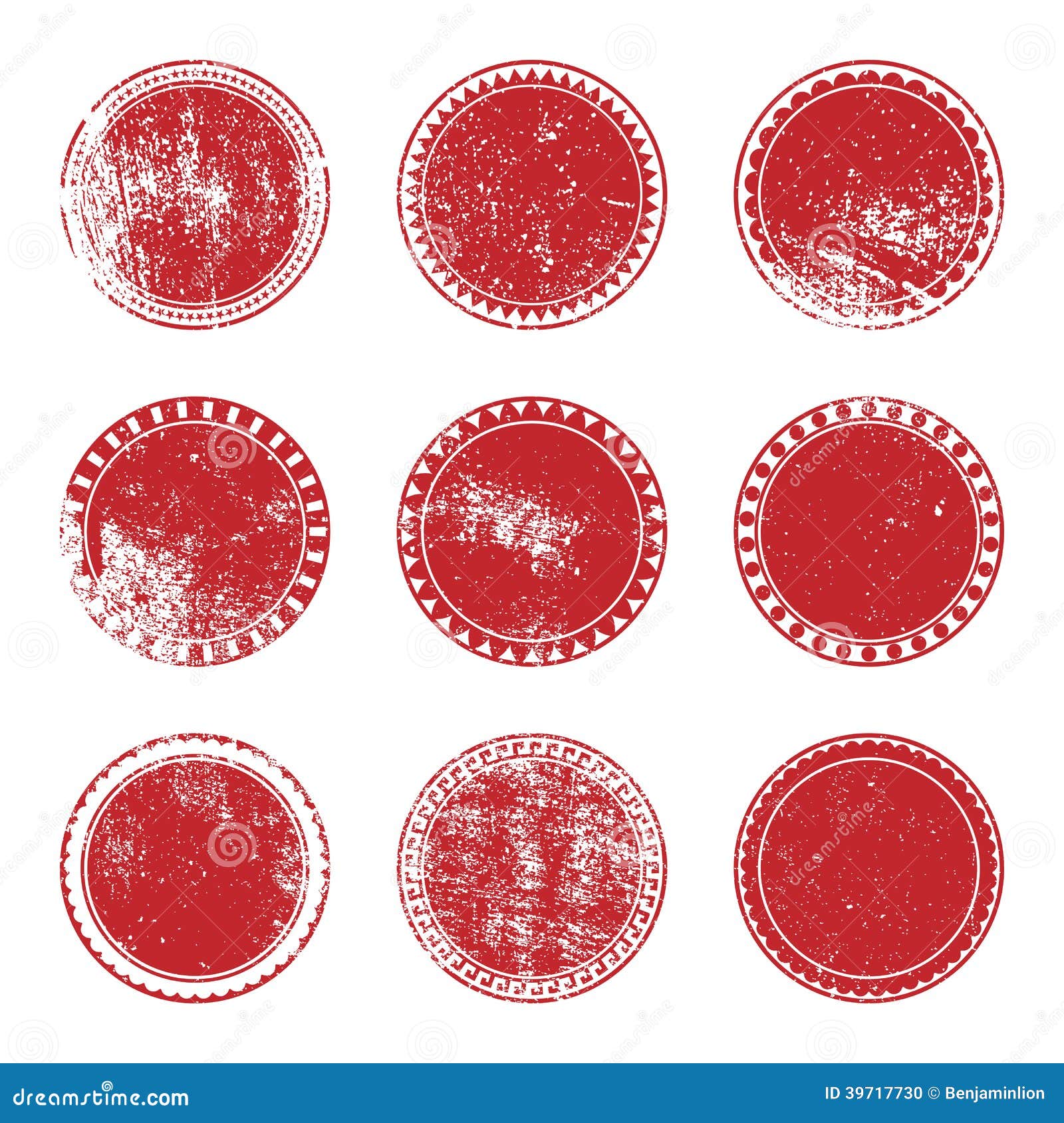 Red Grunge Stamp Set stock vector. Illustration of insignia - 39717730