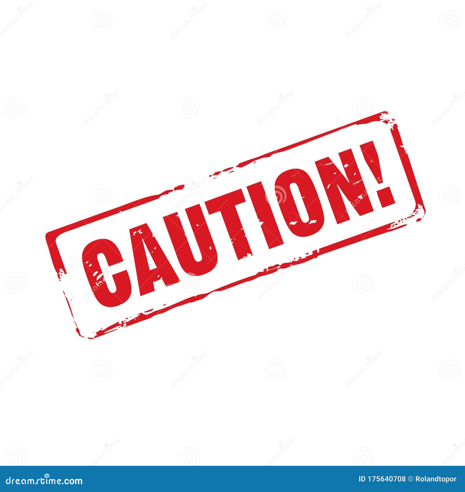 Red Stamp and Text Caution. Vector Illustration Stock Vector ...