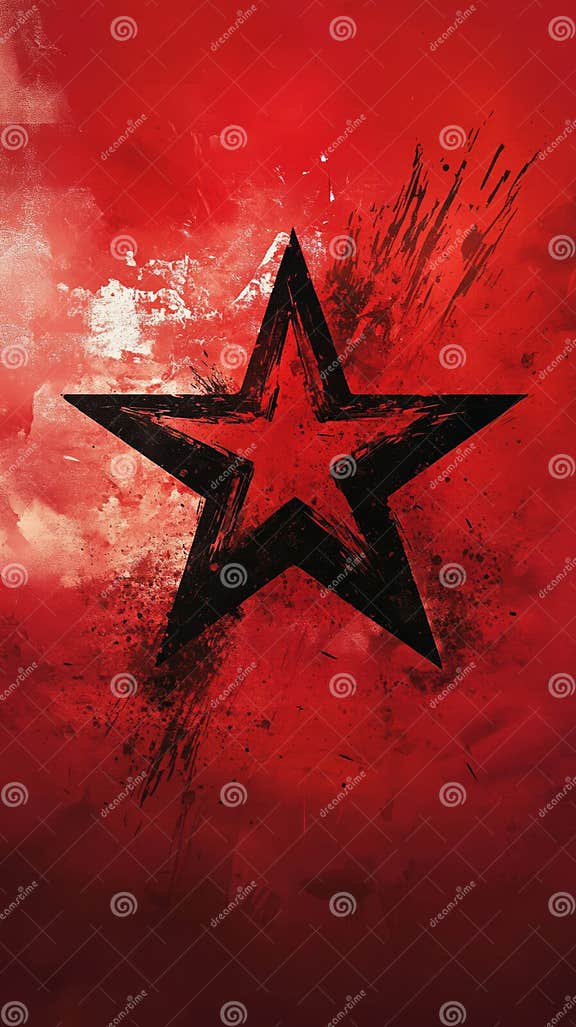 Red Grunge Star on Textured Background Stock Photo - Image of bold ...