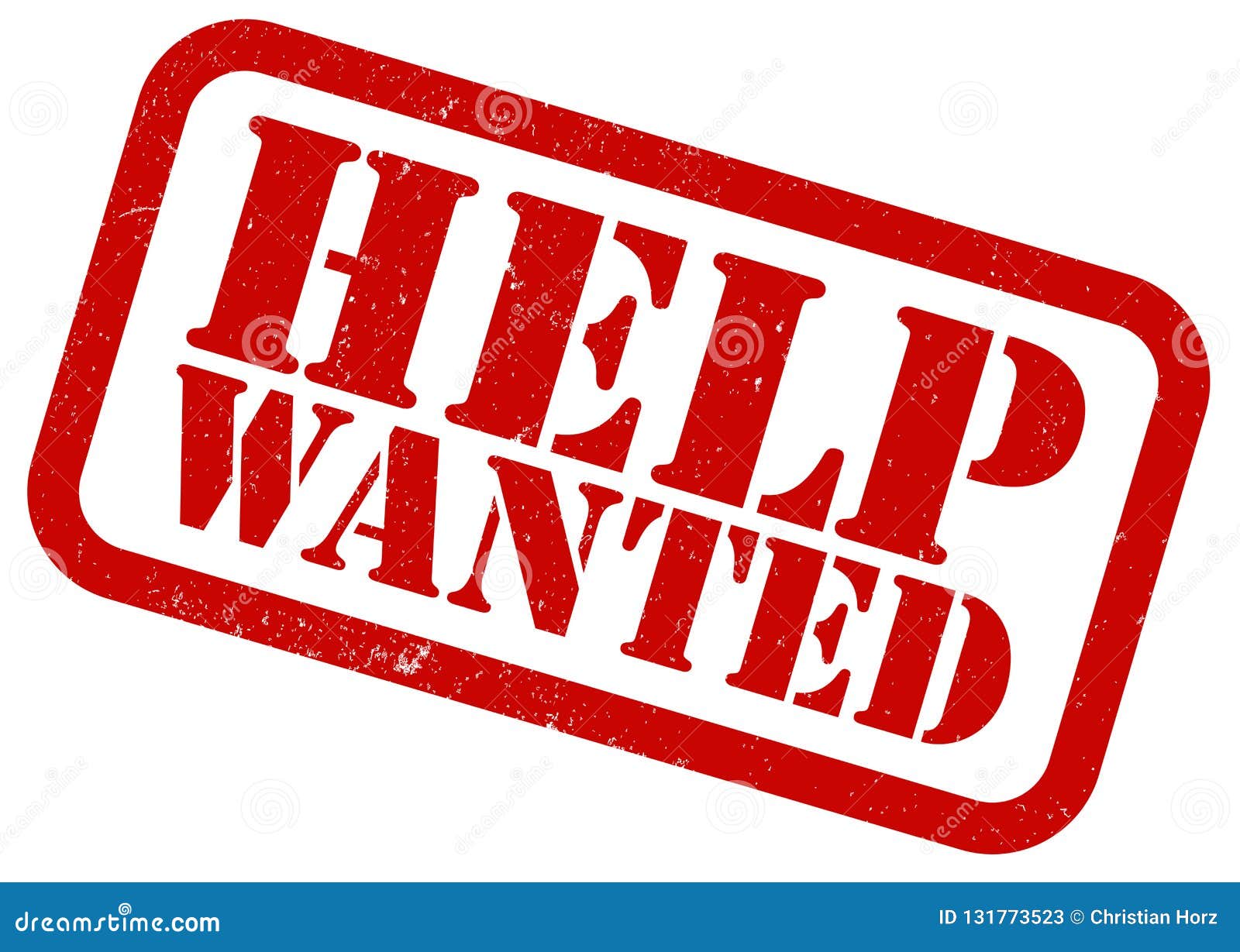 Red Grungy Rubber Stamp Print with Words HELP WANTED Stock Vector ...