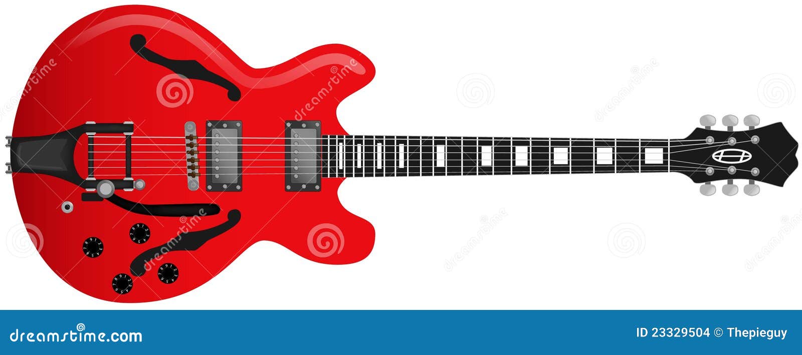Red Guitar stock vector. Illustration of musical, bridge - 23329504