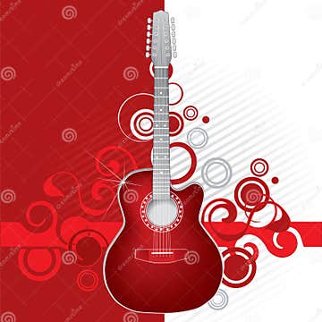 Red guitar stock vector. Illustration of entertainment - 4273842