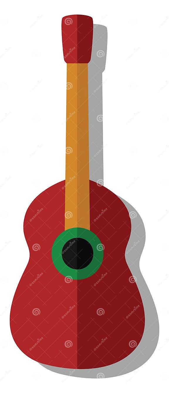 Red guitar, icon stock vector. Illustration of equipment - 259785682