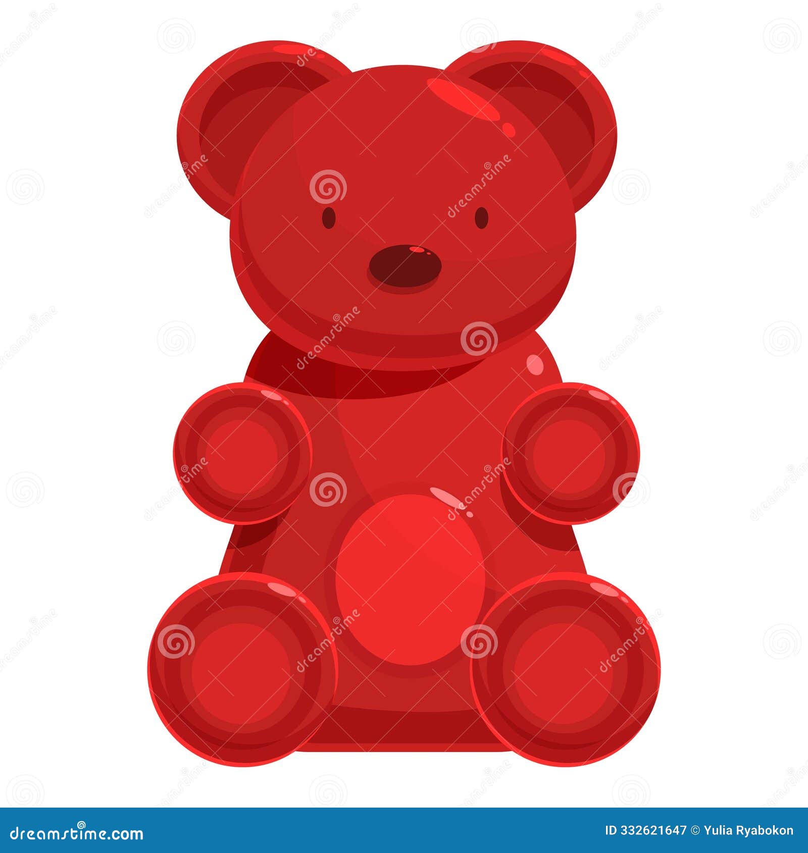 Red Gummy Bear Candy Sitting Down Stock Illustration - Illustration of ...