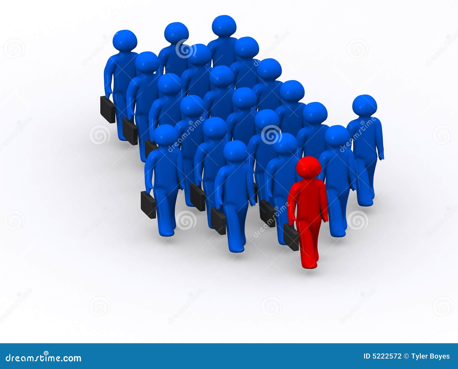 Red guy leading stock illustration. Illustration of isolated - 5222572
