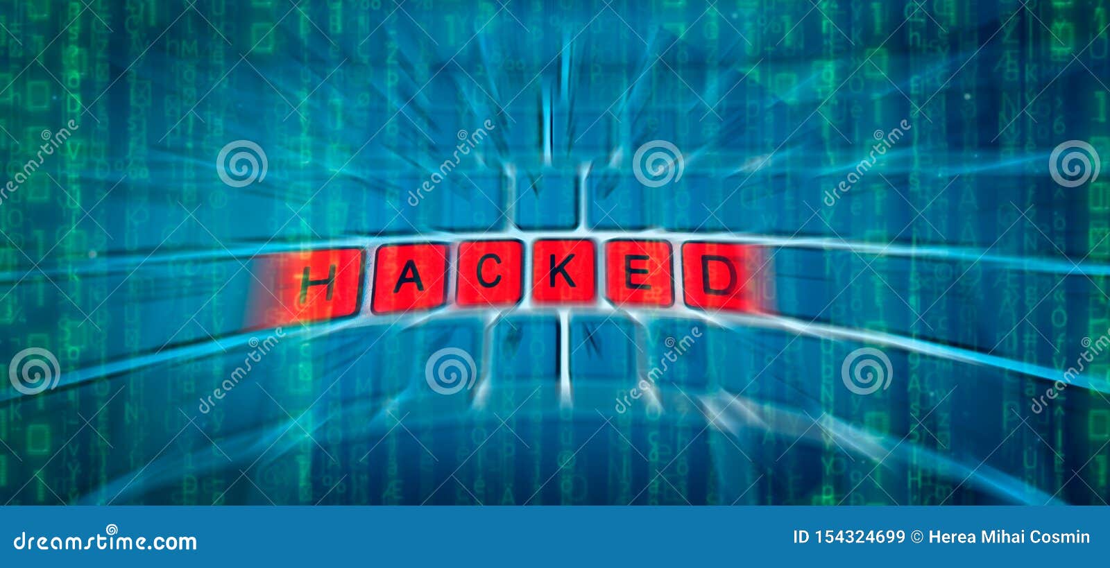 Red HACKED Key Keyboard Background Stock Image - Image of banking ...