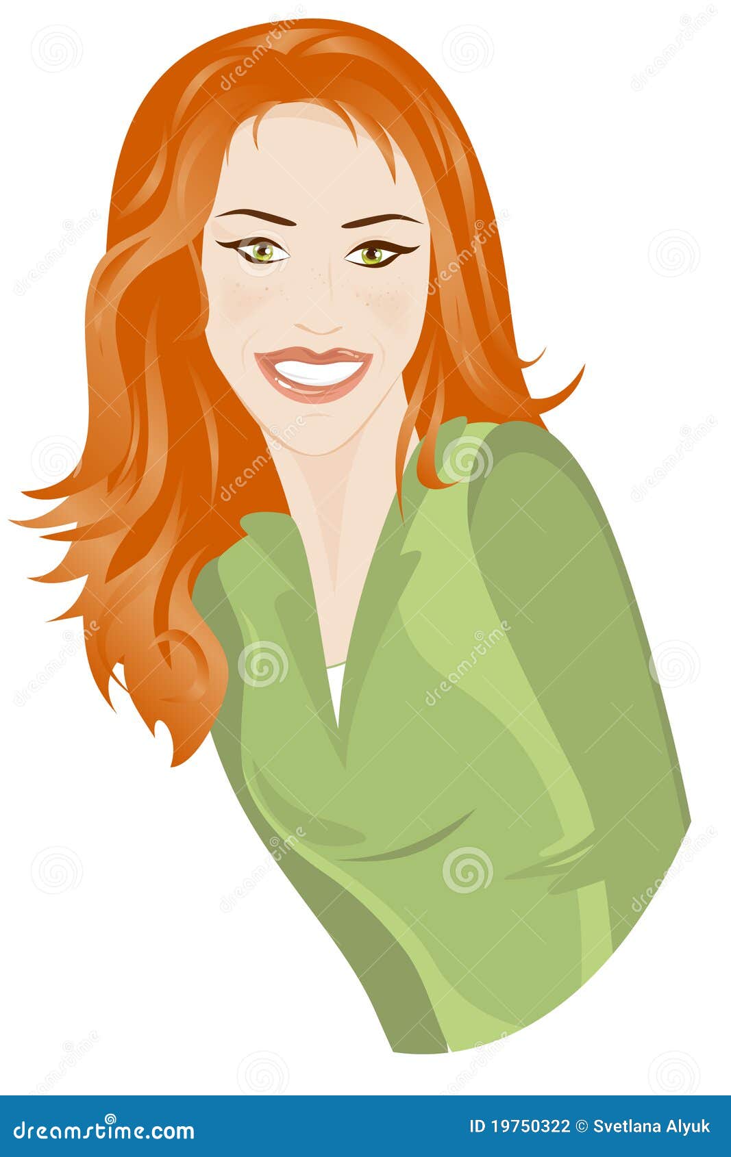 Red hair stock vector. Illustration of beauty, portrait - 19750322