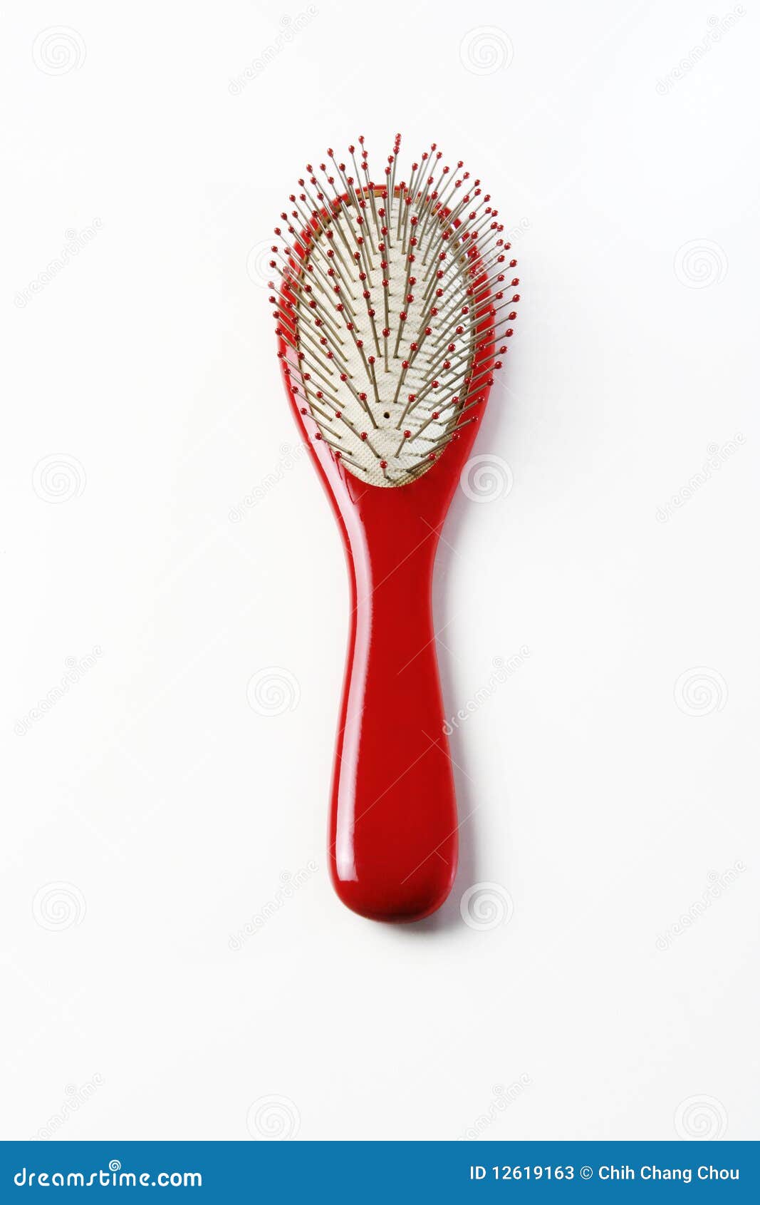 Red hair brush stock image. Image of bristles, grooming - 12619163