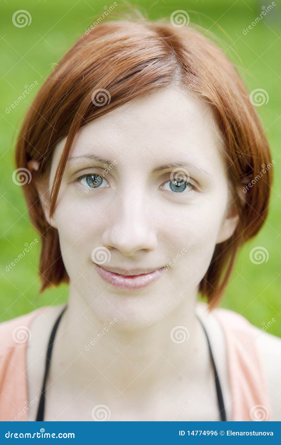 Red hair smiling woman stock photo. Image of nature, hair - 14774996