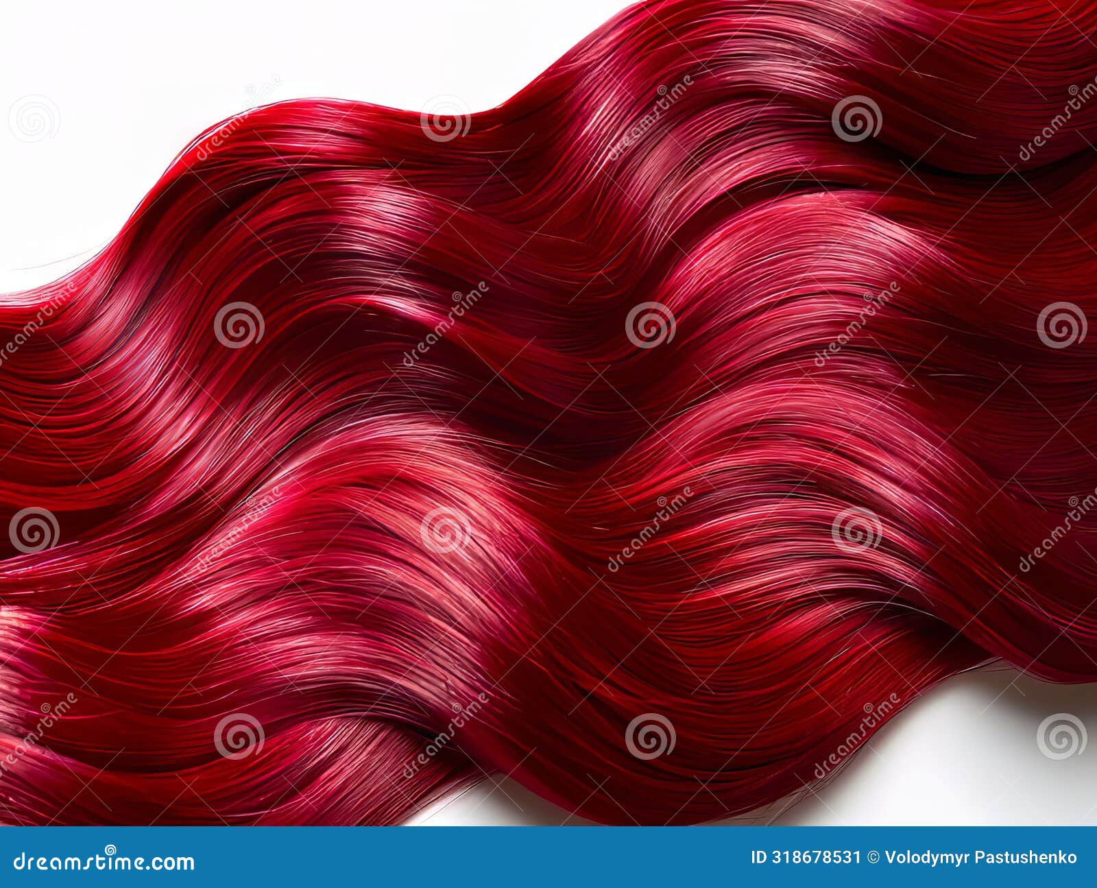 A Red Hair with Wavy Texture Stock Image - Image of generated, wavy ...