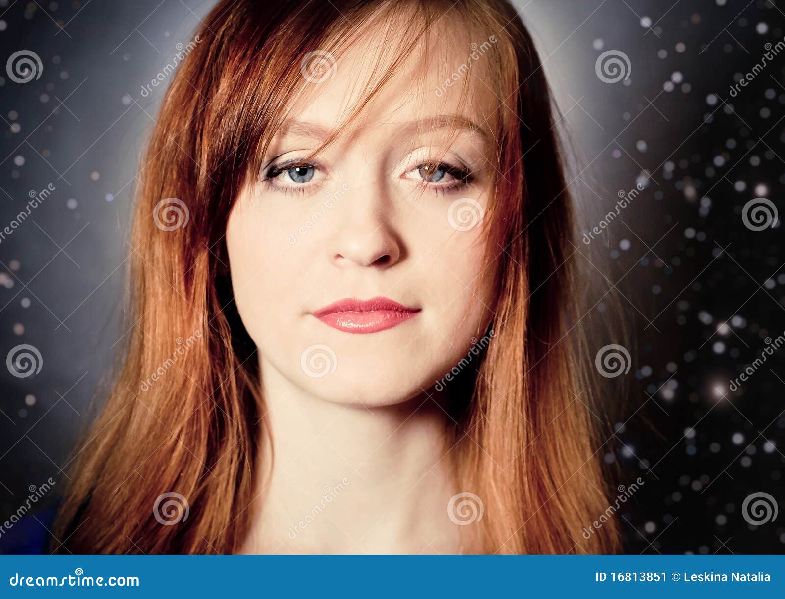 Red Hair Young Woman in Light Stock Image - Image of hair, glamour ...
