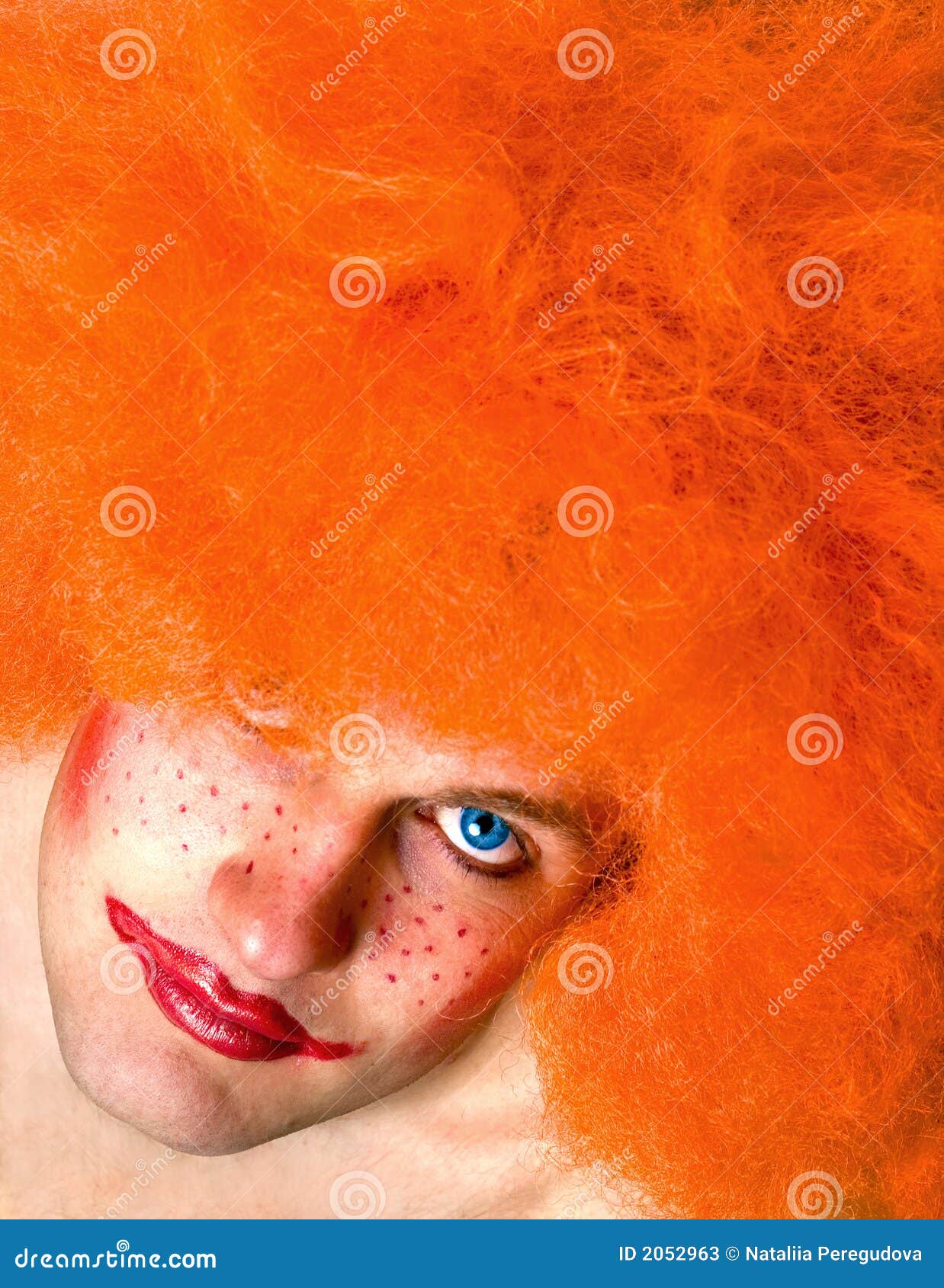 Red Haired Angry Man with a Clown Make-up Stock Image - Image of grieve ...