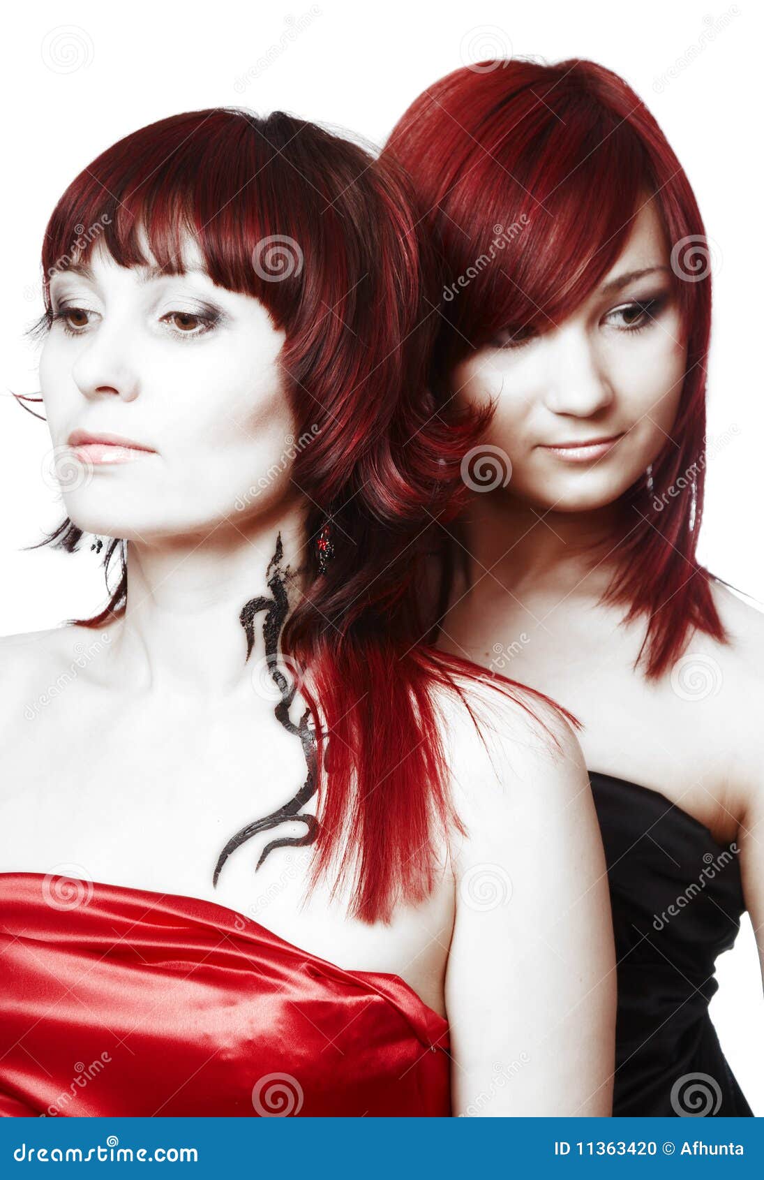 Red-haired couple stock photo. Image of love, black, portrait - 11363420