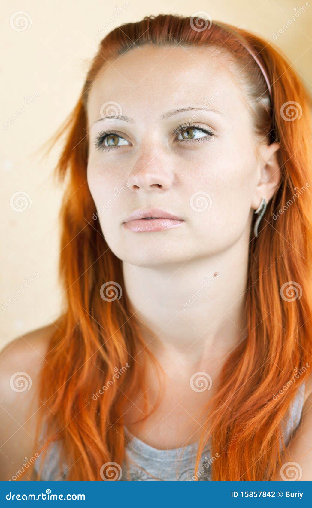 Red-haired girl stock photo. Image of caucasian, alone - 15857842