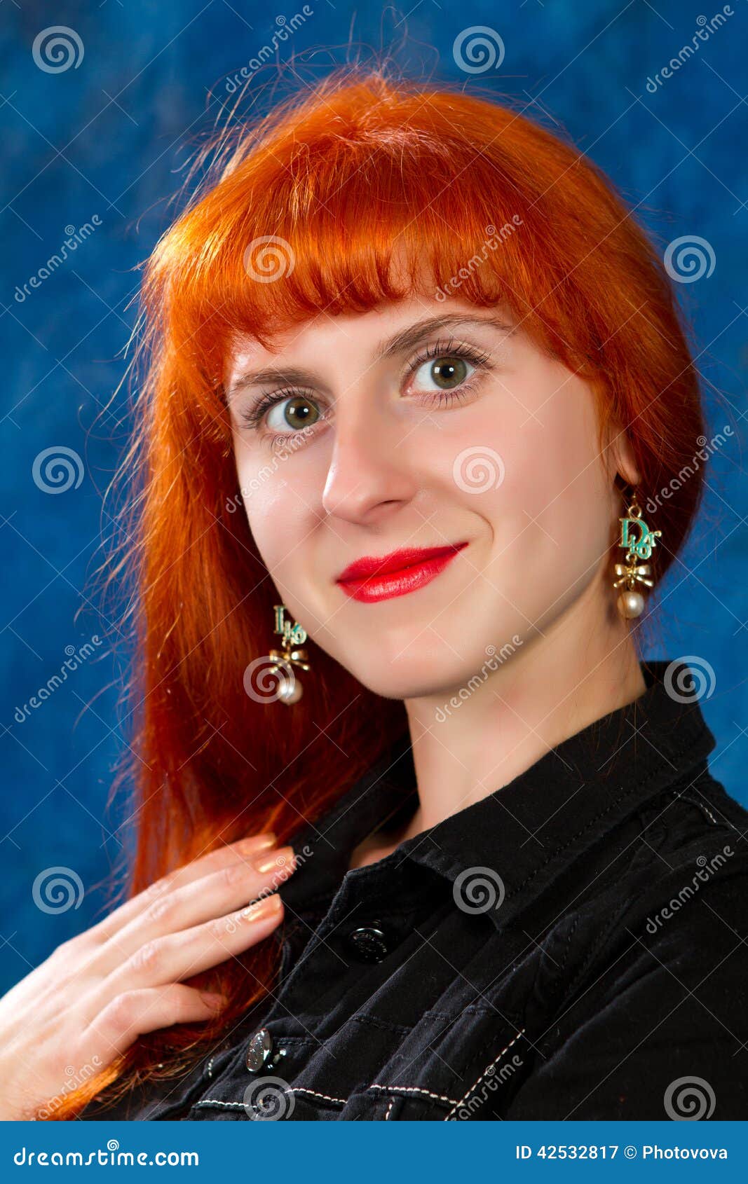 Red-haired girl stock image. Image of freedom, auburn - 42532817