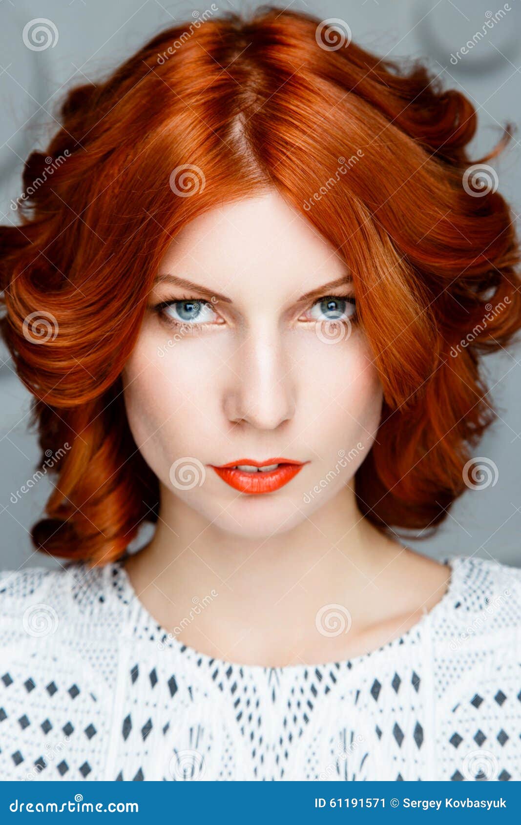 Red-haired girl face stock image. Image of face, eyelashes - 61191571