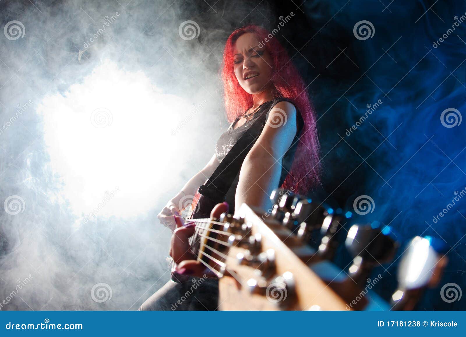 Red-haired Girl the Guitarist Stock Photo - Image of entertainment ...