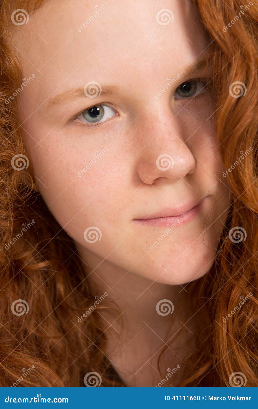Red-haired girl stock photo. Image of portrait, haired - 41111660