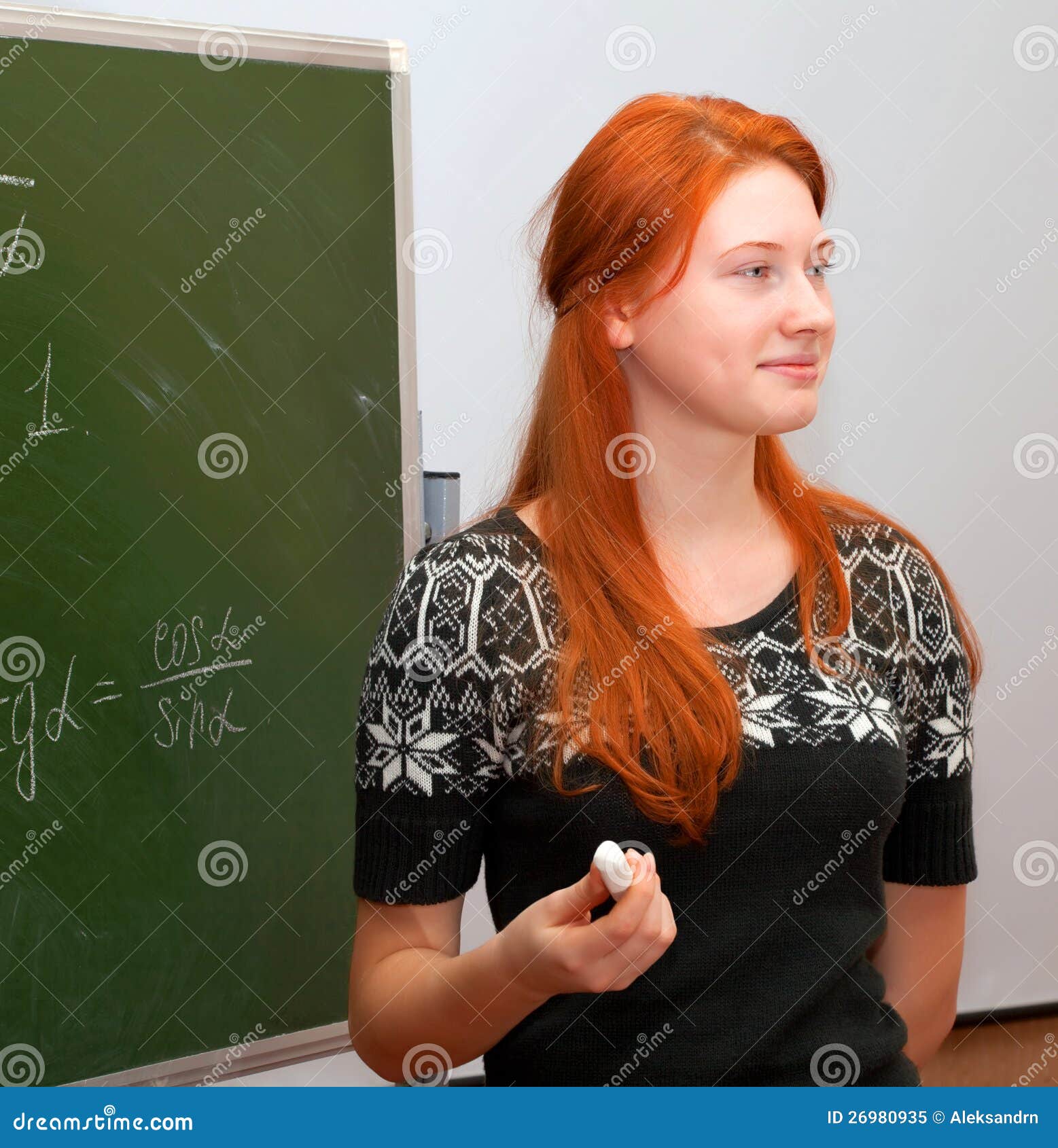 The Red-haired Girl in Math Class Stock Image - Image of knowledge ...