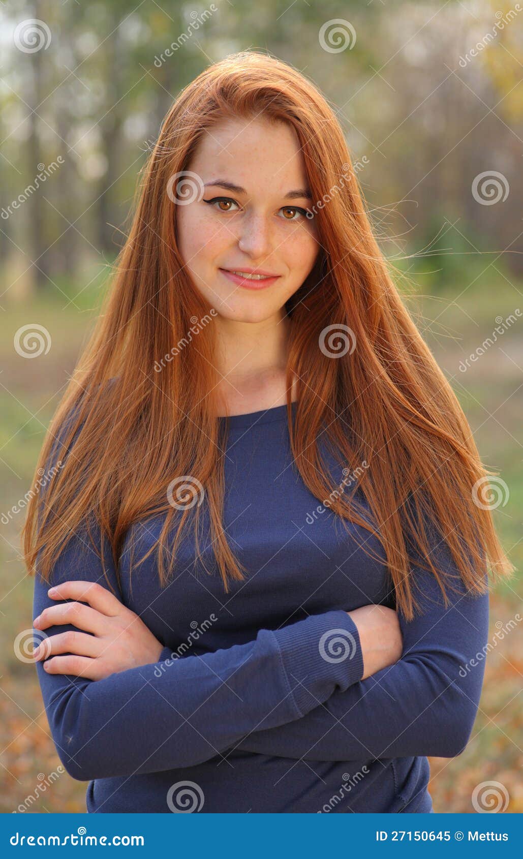 Red Haired Girl Portrait Smiling Stock Image - Image of gloss, color ...