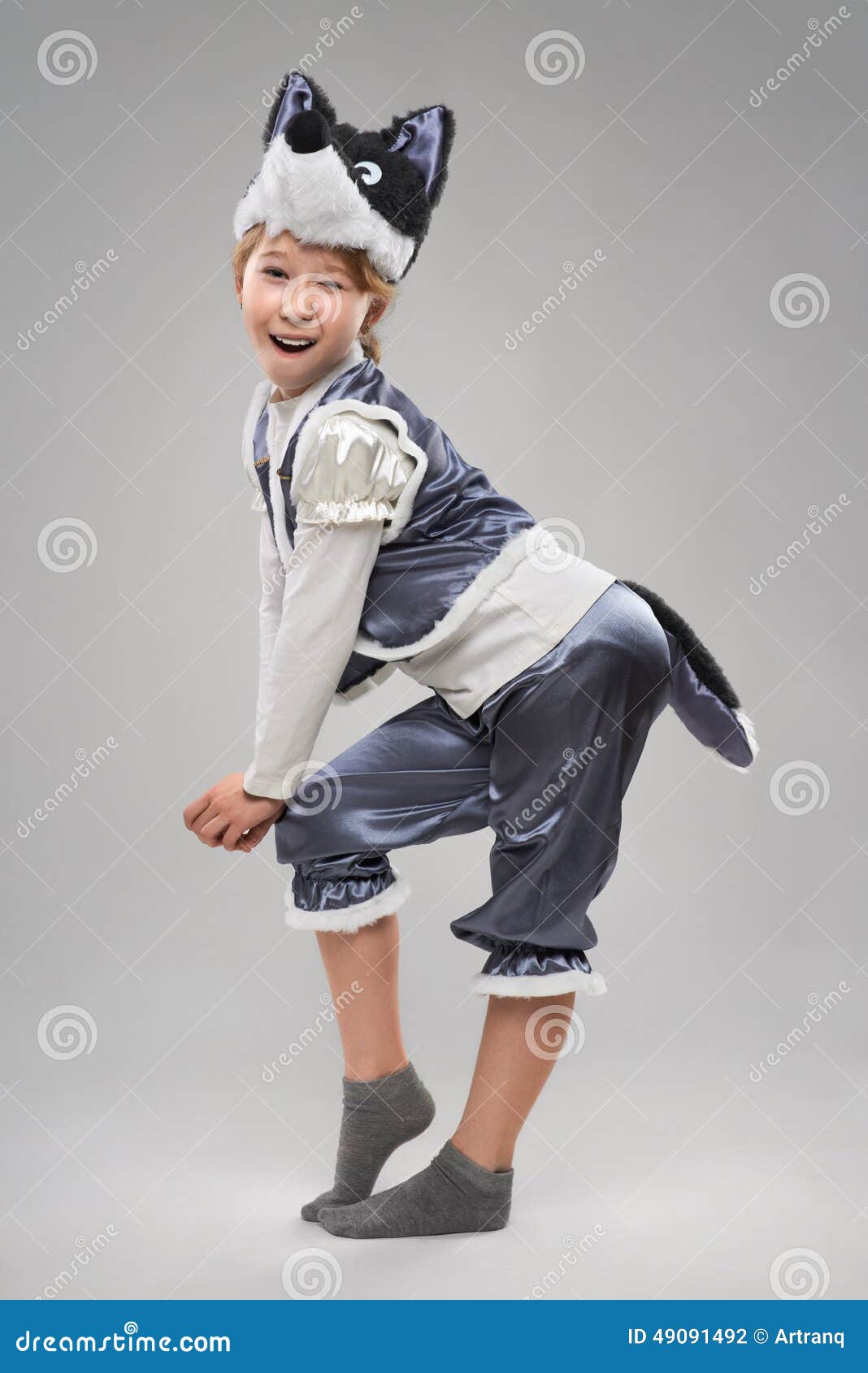 Red-haired Girl in a Suit Winking Wolf Stock Photo - Image of isolated ...
