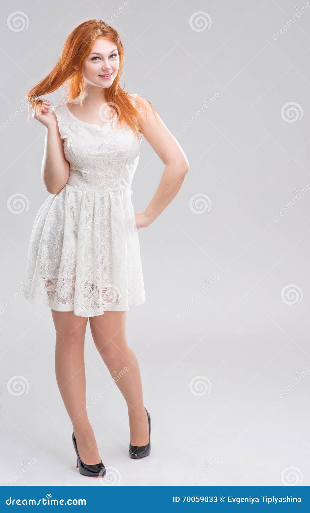 The red-haired girl stock image. Image of style, white - 70059033