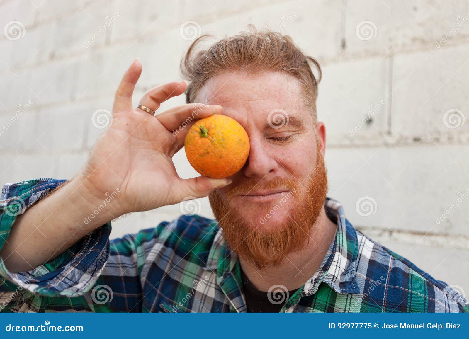 Red Haired Guy with a Orange before His Eye Stock Image - Image of ...